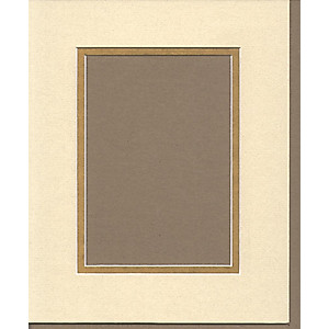 18x24 Light Tan & Gold Double Picture Mats Bevel Cut for 12x18 Pictures