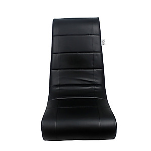 Loungie Leather PU Floor Chair - Black PU/Black PU | Design: Rockme | for Kids, Teens, Adults, Boys Or Girls | 33.4L x 18.5W x 28.4H