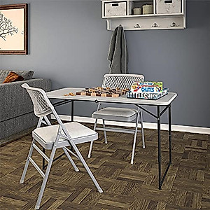 COSCO 4 ft. Fold-in-Half Portable Utility Table, Gray, Indoor/Outdoor, for Crafting, Tailgating, & Camping