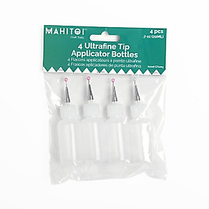 MAHITOI 4 Ultra-fine Tip Applicator Bottles 20ml Clear, for Storing & applying Craft Supplies & Mediums Like Glitter, Glue, Paint, Stains, Inks - Creative Crafter