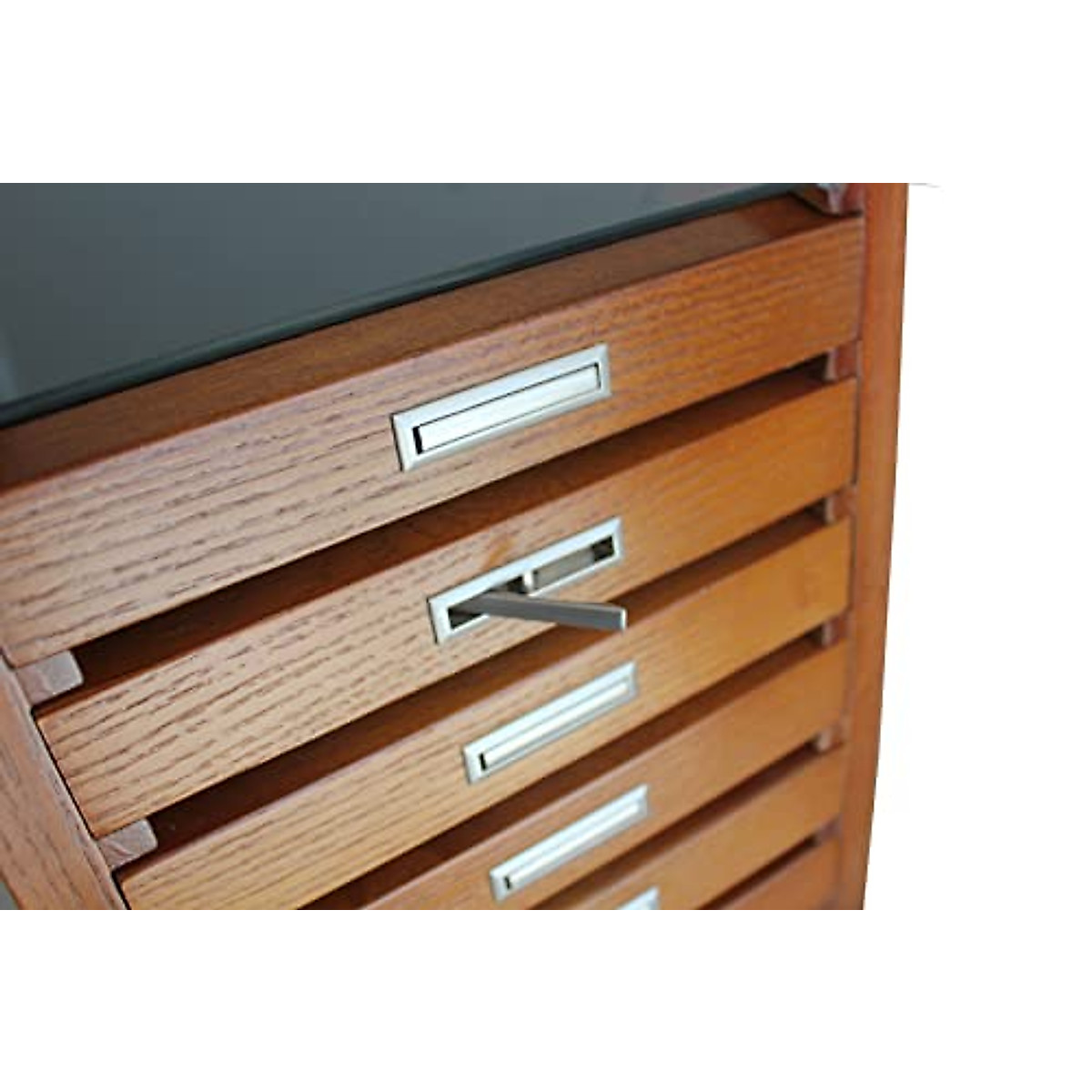 Collector's Knife Display Case Tool Storage Holder Cabinet Drawers Pocket Watch Collection Showcase Walnut Finish
