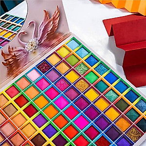 Rechoo 99 Colors Eyeshadow Palette, Rainbow Colors Fusion Eyeshadow Palette, Professional Matte Glitter Makeup Pallet, Colorful Powder Long Lasting Eye Shadow