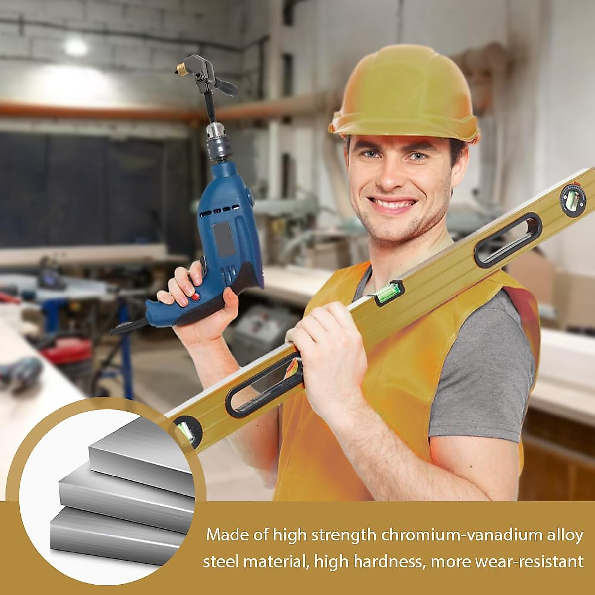 Durable Right Angle Drill Attachment, Detachable 90 Degree Screwdriver Right Angle Drill Attachment DIY Socket Adapter For Use with Cordless Drill and Impact Driver