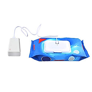 Wipe Warmer USB Portable Baby Wipes Heater Thermal Warm Wet Towel Car Mini Tissue Paper Warmer Napkin Heating Box Cover (White)
