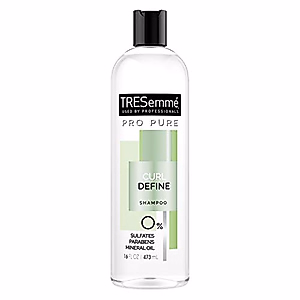 TRESemmé Pro Pure Shampoo Sulfate-Free for Curly Hair Curl Define Hair Shampoo with 0% Sulfates, Parabens, Mineral Oils and Dyes. 16 oz