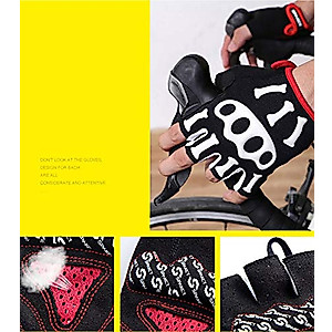 SPAKCT Half Finger Cycling Gloves Road Mountain Bike Gloves for Mens Teen Boys CL006 (L)