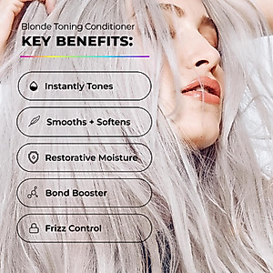 XMONDO Hair Supernova Blonde Toning Conditioner | Vegan Formula with Vegetable Proteins, Jojoba Oil, and Violet Pigments to Replenish, Restore, and Reduce Yellow Tones in Blonde Hair, 8 Fl Oz 1-Pack