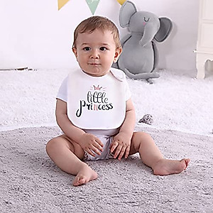 Maiwa 6 Pack Waterproof Cotton Baby Bibs for Girls for Drooling Eating Teething with Snaps