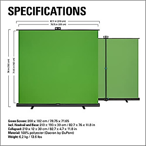 Elgato Green Screen XL - Extra Wide 79x72 Chroma Key Panel, Wrinkle-Resistant Fabric for Background Removal for Streaming, Video Conferencing, on Instagram, YouTube, TikTok, Zoom, Teams, OBS