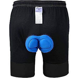 Men's Mountain Bike Shorts 3D Padded Bicycle MTB Shorts Loose-fit Lightweight MTB Cycling Shorts (All Black-M)