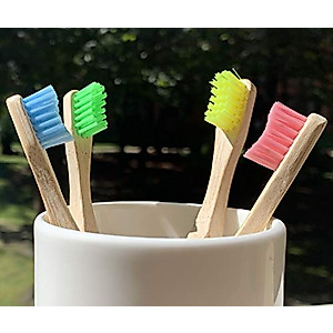 EcoFrenzy - Kids Bamboo Toothbrush - Child Size Soft BPA Free Color Safe Bristles (8 Pack)
