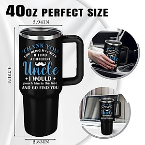NIAXAUYT Gifts for Uncle, Uncle Tumbler 40oz With Handle, Uncle Gifts From Niece Nephew, Funny Uncle Gifts for Father's Day Birthday Christmas, Best Uncle Gifts for New Uncle Funcle Coffee Mug