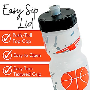 50 Strong Kids Water Bottle | 22 oz. BPA- Free Sports Squeeze Water Bottles with Pull Top Cap |Perfect Water Bottle for School | Reusable & Durable for Boys & Girls | Made in USA