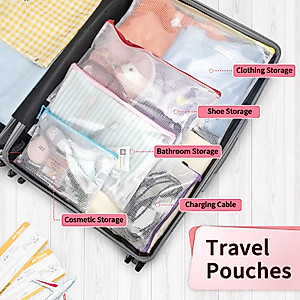 Umriox Zipper Pouch, 16.9x12.4 in (12 Colors, 12 Packs), Extra Large Zipper Bags, Waterproof Zipper Pouches for School Office Supplies, Puzzles, Board Game Storage & Cross Stitch Projects