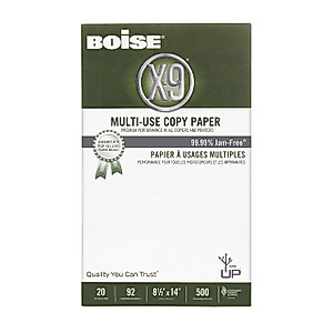 Boise® X-9® Multi-Use Print & Copy Paper, Legal Size (8 1/2" x 14"), 92 (U.S.) Brightness, 20 Lb, White, 500 Sheets Per