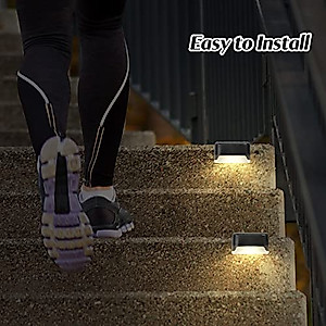 BIGTREE 12 Pack Solar Deck Lights Outdoor, Solar Step Lights Waterproof Led Solar Lights for Outdoor Stairs, Step, Fence, Yard, Patio, and Pathway