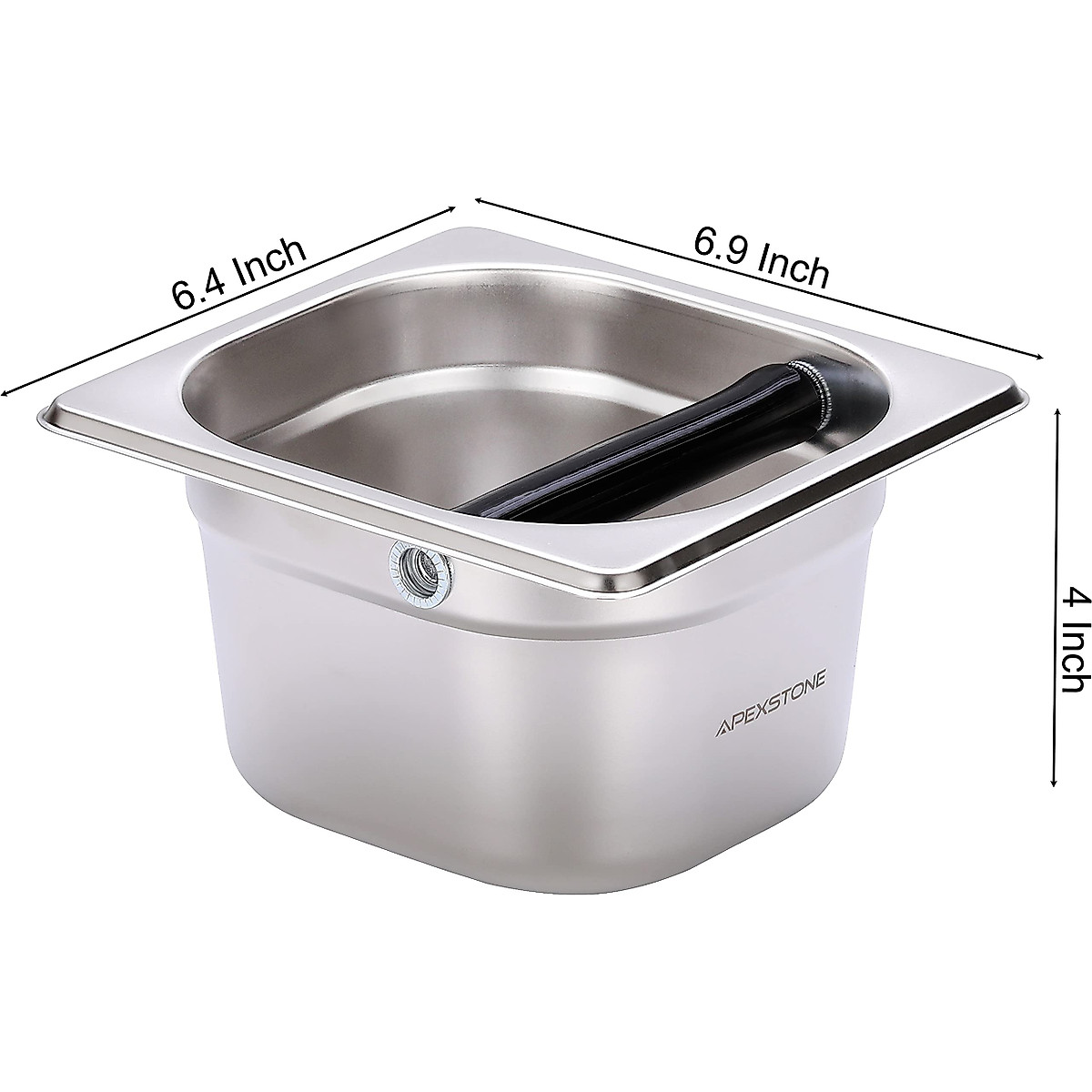 Coffee Knock Box Stainless Steel, Apexstone Espresso Knock Box Stainless Steel, Knock Box for Espresso Coffee Grounds, Knock Box Small