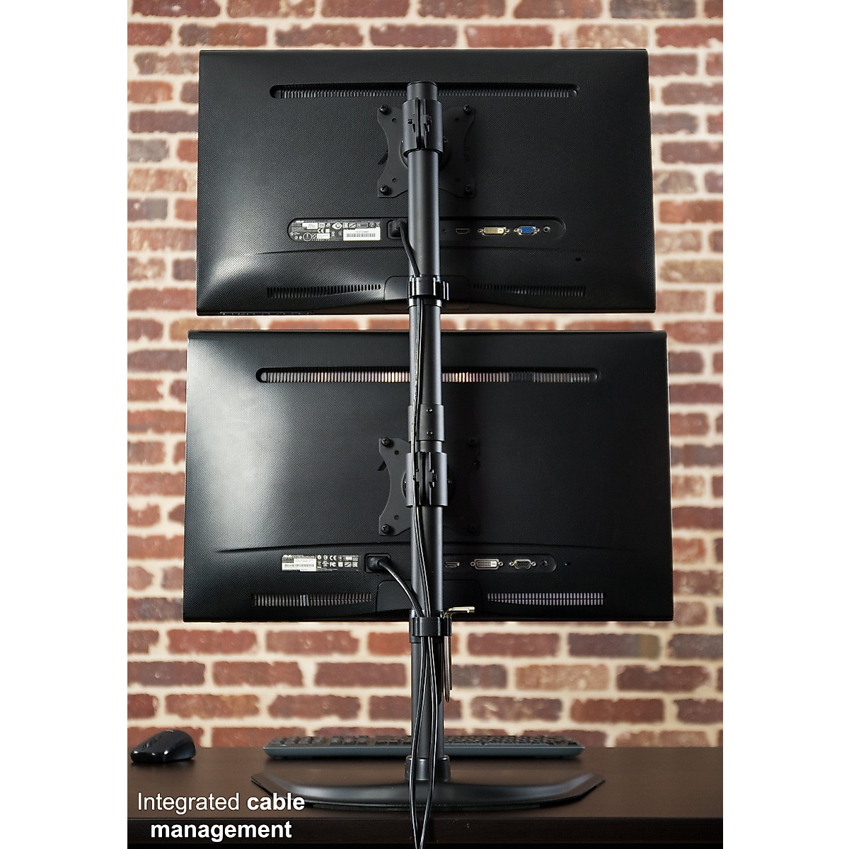 VIVO Dual LCD 13 to 32 inch Monitor Vertical Desk Stand, Free-Standing Mount for 2 Screens STAND-V002N