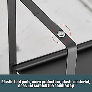 Expandable Cabinet Organizer Under Sink Storage Shelf Flexible Kitchen Cupboard Organizer Multifuncitonal Counter Pantry Storage Organization, Black