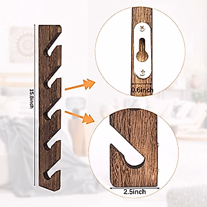 TRIRITE 3 Pack Wooden Wall Mount Baseball Caps Organizer Hanger, Wall Vertical Hat Racks for Closet Door Bedroom Entryroom Laundry