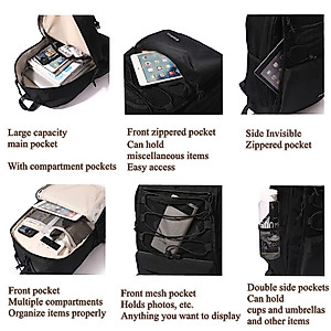 Solid Color Simple Rolling Backpack for Teen Girls, Middle School Trolley Bags, Travel Daypack with Wheels