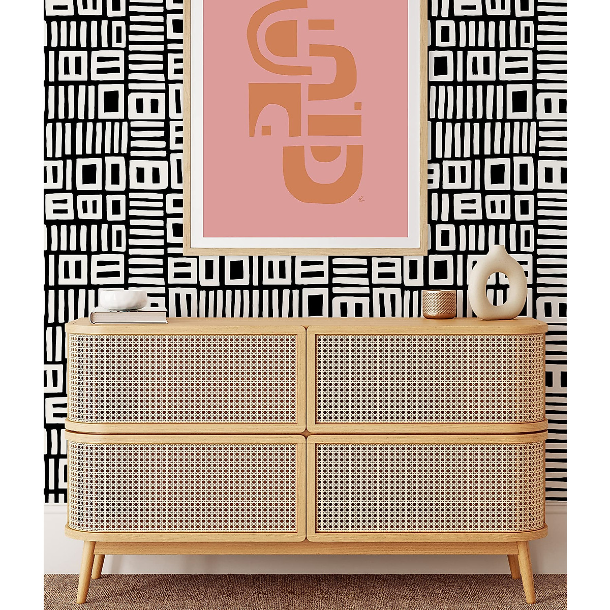 Black Pepper Paperie BPS4058 Traverse Peel & Stick Wallpaper, Black