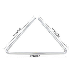 Music Triangle, Children Music Enlightenment Musical Percussion Instrument Steel Triangle with Striker(8inches)