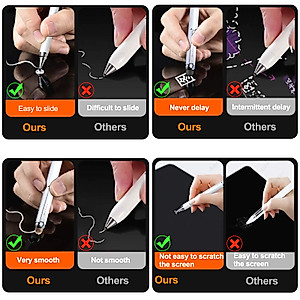 Stylus for Touch Screens - Penyeah DIY 4-in-1 High Sensitivity and Precision Disc Stylus Pen, Universal for iPad, iPhone, Tablets All Capacitive Touch Screens with 4 Replacement Tips - White