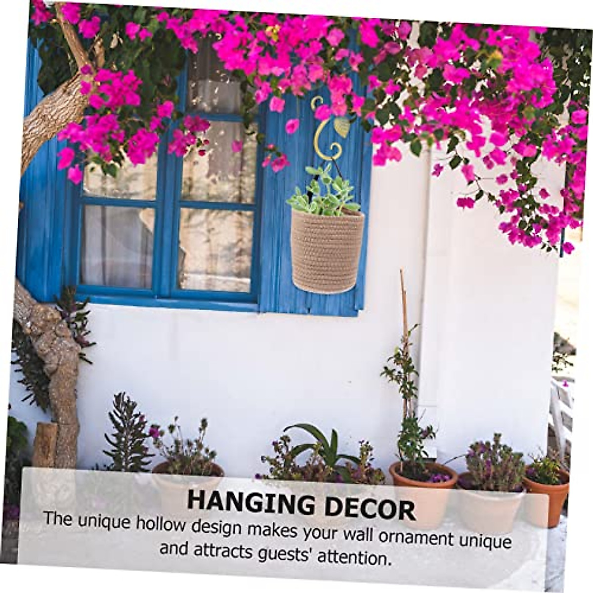 Cabilock 2 pcs Cotton Rope Woven Basket laundry woven bucket bathroom wall organizer round basket Rope planter basket empty gift basket toy basket with handles fabric bin hanging toy box