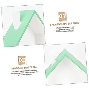 GREENADSCAPE Wall Cabin Wall Shelves American Wall Shelf Shelves for Wall Small Display Shelf Small Shelf Decor Wall Shelf for Bedroom Wall Storage Shelves Floating Nursery Shelves Wooden Green