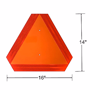 Slow Moving Vehicle Sign, Farm Triangle Safety Sign, Aluminum 14"x16" Engineering Grade Reflective for Golf Cart