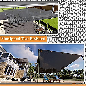 Hortifan 40% Garden Sunblock Shade Cloth, 10 x 20 FT Durable Taped Edge with Grommets UV Resistant Black Garden Shade Net for Plants, Greenhouse, Vegetables and Patio