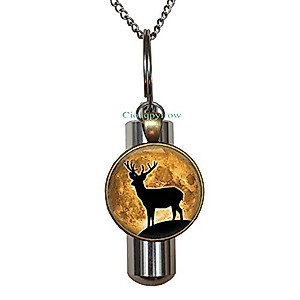 Cioaqpyirow Antler Cremation URN Necklace/Deer Cremation URN Necklace/Antler Jewelry/Antler URN/Deer Jewelry/Antler Cremation URN Necklaces/Deer Antler Jewelry/Reindeer URN,HO0E319