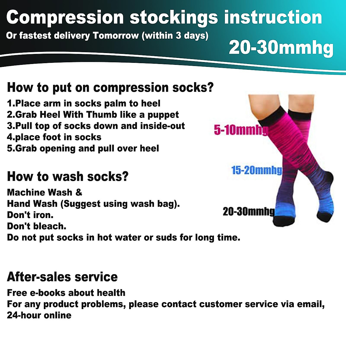 5 Pairs Graduated Compression Socks for Women&Men 20-30mmhg Knee High Socks Compression Stockings Athletic Socks(Multicoloured 1, Small/Medium(US SIZE)