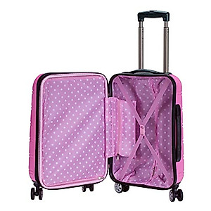Rockland Melbourne Hardside Expandable Spinner Wheel Luggage, Pink, Carry-On 20-Inch