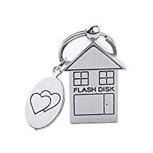 ANGROC 5PCS Folding Metal House Shaped USB 3.0 16GB USB Flash Drive Memory Stick Fold Storage Stick Pen-(Silver)