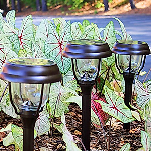 SOLARBASICS SB-145 DC Pathway Solar Landscape Accent Light, Dual Warm/Bright White Bulb, LED, Oil Rubbed Bronze, 4-Pack