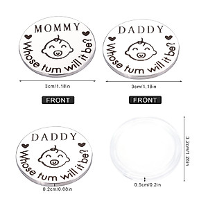 Funny New Parent Decision Coin, New Parents Gift for Couples New Mom and Dad Gifts First Time Fun Baby Pocket Hug Token Double-Sided Flip Coin for Women Men Decision Making Pregnancy (1pc)