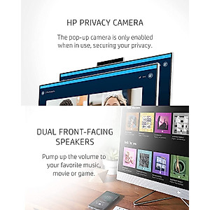 HP 2021 All-in-One Desktop, 27" Full HD Touchscreen, 11th Gen Intel Core i7-1165G7 Processor, 16GB RAM, 512GB PCIe SSD + 1TB HDD, Intel Iris Xe Graphics, Windows 10 Home, KKE Mousepad