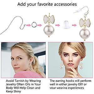 Earring Hooks 600pcs Hypoallergenic Earring Making kit with Jump Rings and Clear Silicone Earring Backs Stoppers(Silver and Gold)