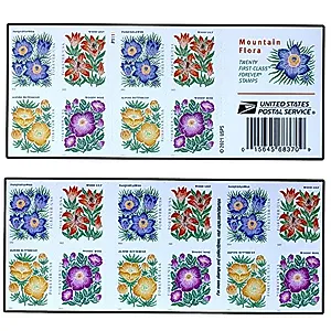 Mountain Flora Flower US First Class Forever Postage Stamps Celebrate Beauty Wedding (1 Book of 20)
