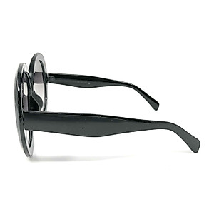 My Shades - Women's Oversize XL Circle Thick Frame Sunglasses Designer Inspired (Black, Gradient Smoke)