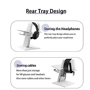 VR Stand Accessories for Oculus Quest 2/Rift S/Valve Index/HP Reverb G2 VR Headset and Touch Controllers (White)
