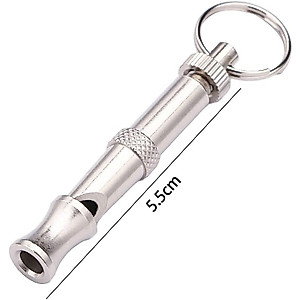 Silver Adjustable Ultrasonic Dog Whistle,Portable Whistle Pet Whistle Supersonic Whistle Dog Whistles for Pet Training，Training and Behavior Aids，Dog Whistles