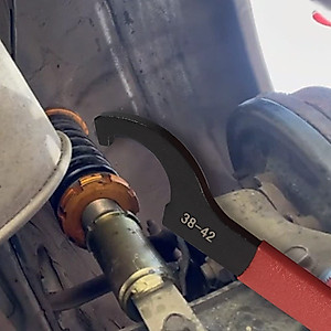 AutoWanderer Tool 9Pcs Coilover Spanner Wrench Set, Adjustable Shock Wrench Universal Carbon Steel Spanners for Most Coil Over Shock Adjustments (Blue)