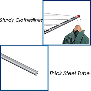 STORAGE MANIAC Outdoor Umbrella Drying Rack, 8 Lines with 82 Feet Drying Space, Steel Frame & Adjustable Height, 4-arm Umbrella Clothesline for Laundry, Collapsible Clothes Drying Rack for Backyard