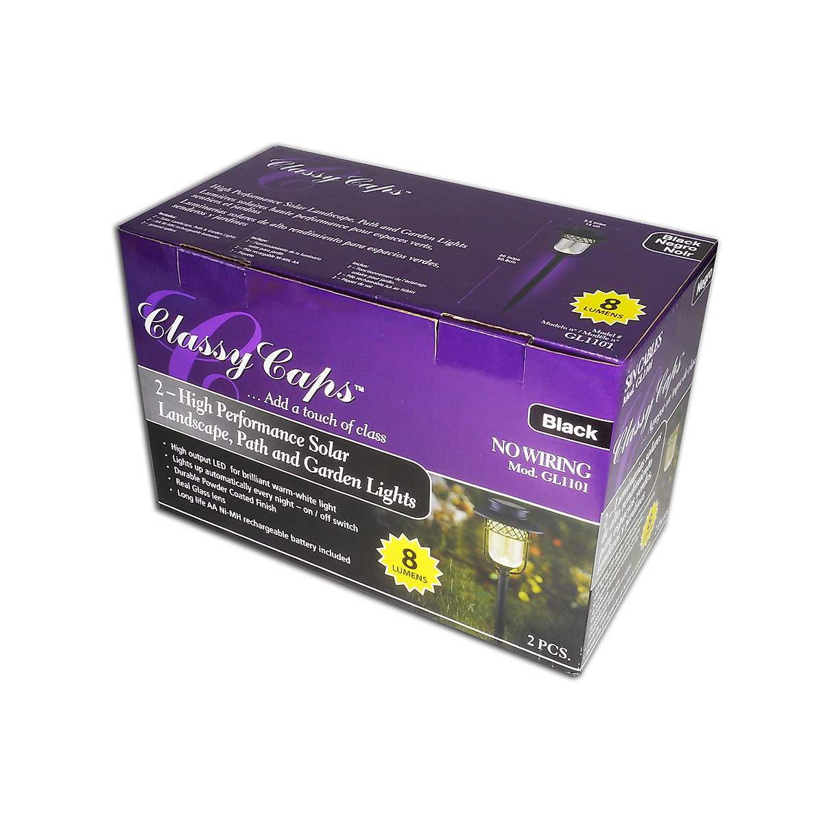 Classy Caps GL1101 High Performance Solar Landscape Light, Black