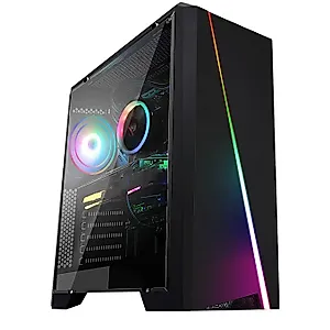 Ssrotho Gaming PC Windows 10 Professional Desktop Tower Computer, Intel Quad-Core i7 3.4Ghz, 16GB RAM, 512GB SSD + 1TB HDD, WiFi Adapter, GeForce GT 1030 2GB GDDR5, RGB Lighting Case