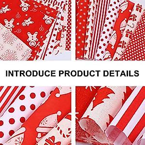 MILISTEN Nativity Decor 20Pcs Christmas Cotton Fabric Floral Quilting Cloth Piece Fat Patchwork Bundles Quarters Precut Scraps for Xmas Dress Cloth Bag DIY Sewing Craft 20x20cm Winter Sheets