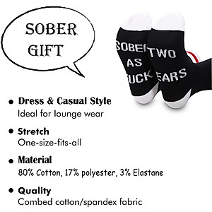 TSOTMO 2 Pairs Sobriety Anniversary Socks Sobriety Gift AA NA Recovery Socks Sober As Encouragement Gift (2 year F)
